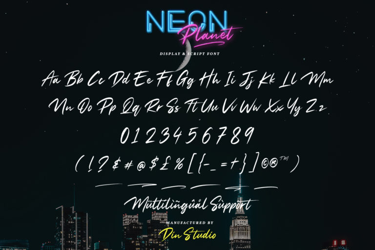 Neon Planet - Futuristic Font Duo Display and Script - Din Studio