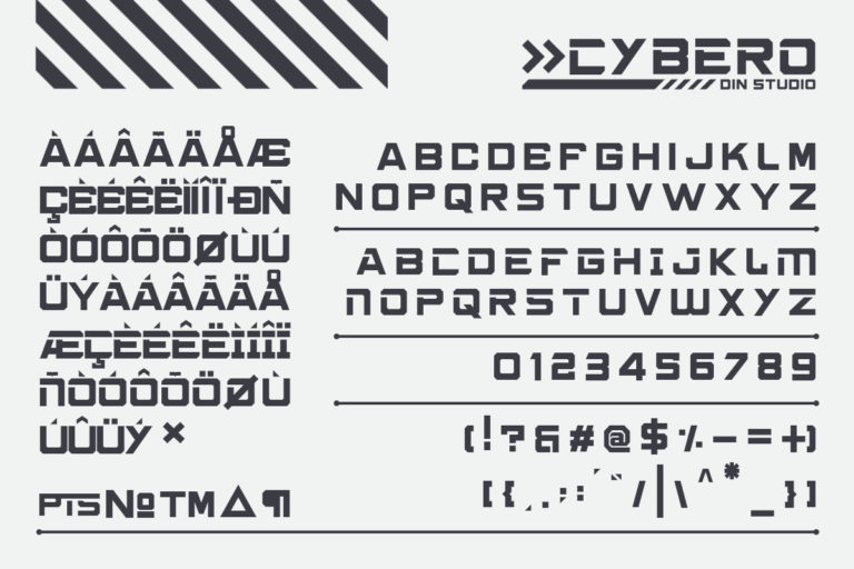 Cybero - Futuristic Sci-Fi Display Font - Din Studio