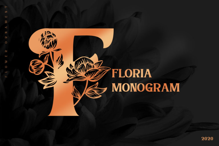 Floria Monogram ǀ Flower Ornament Display Font