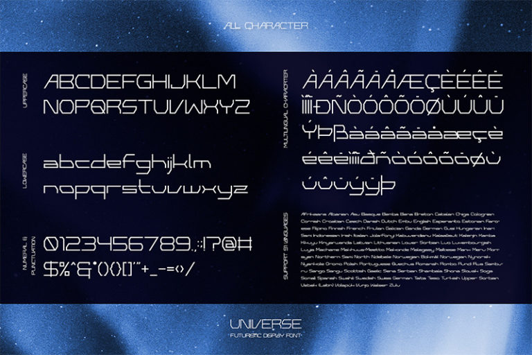 Universe ǀ Futuristic Display Font