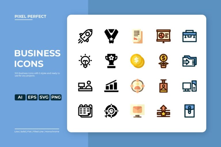 Business Icon - 5 Styles - Din Studio