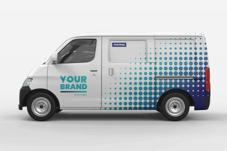 Van Car Side View Mockup - Din Studio