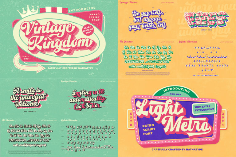 Vintage Retro Font Bundle | Bundle Font