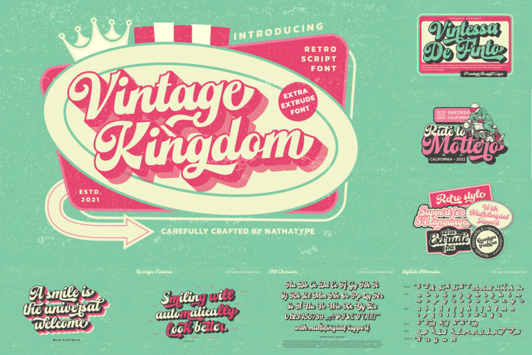 Vintage Retro Font Bundle | Bundle Font