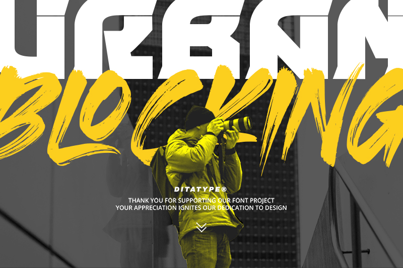 Urban Blocking | Display Brush Font