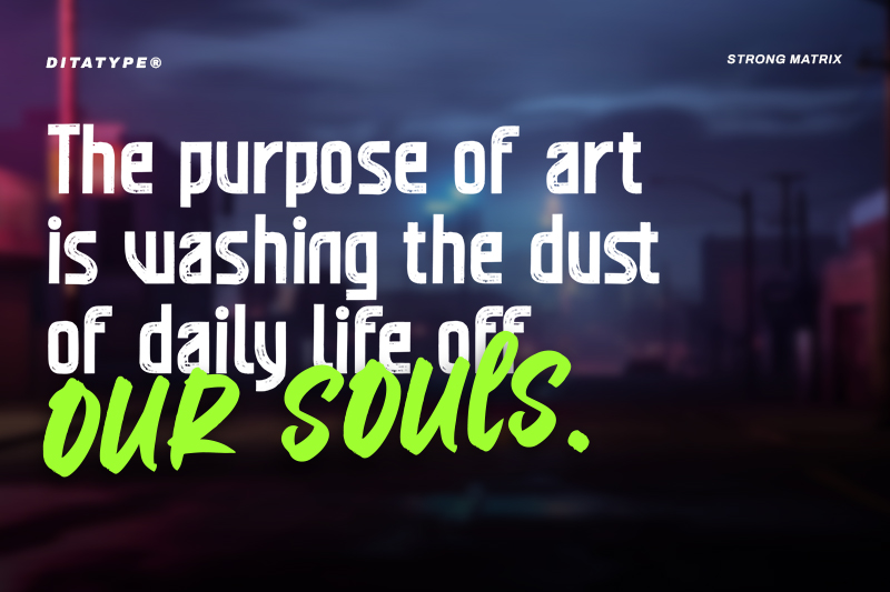 Strong Matrix | Display Brush Font