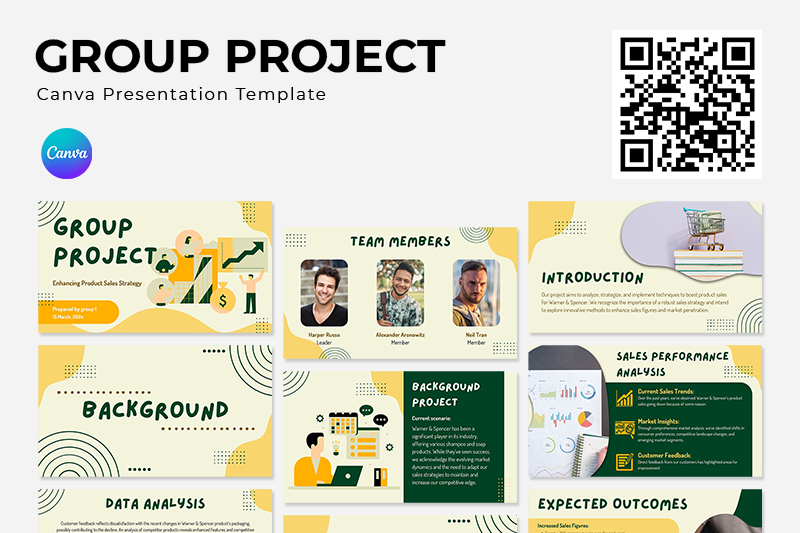 Yellow and Green Product Sales Strategy Group Project Presentation ...
