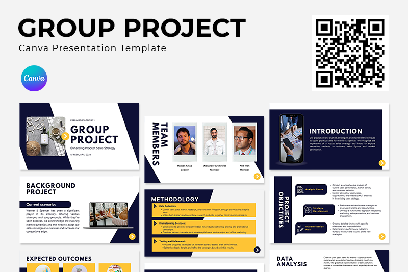 Navy and White Simple Enhancing Product Sale Strategy Presentation ...
