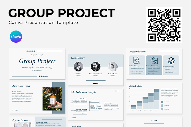 White Blue Simple Modern Enhancing Sales Strategy Presentation (Canva ...