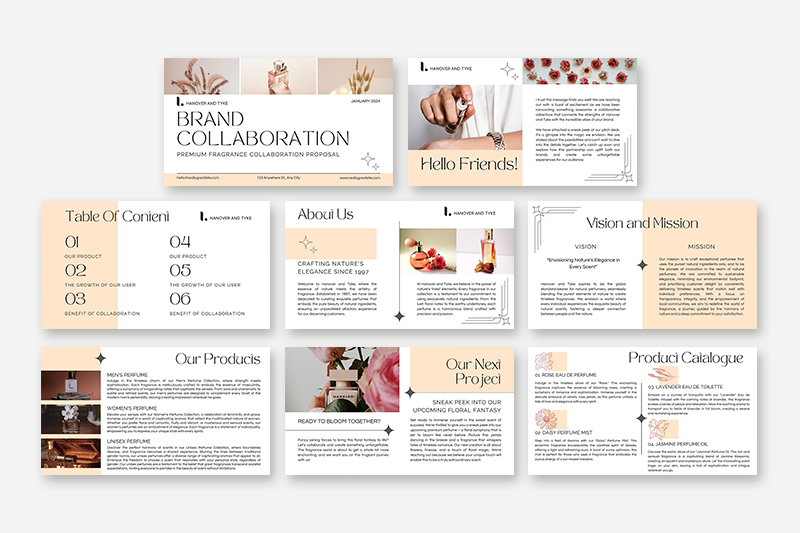 Beige and Brown Delicate Muted Brand Collaboration Pitch Deck ...