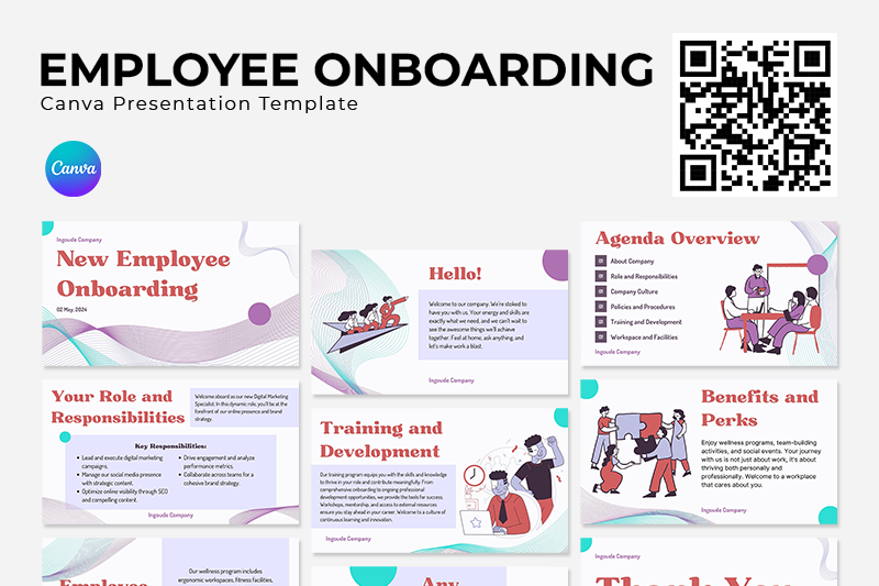 White and Purple Elegant New Employee Onboarding Company Presentation ...