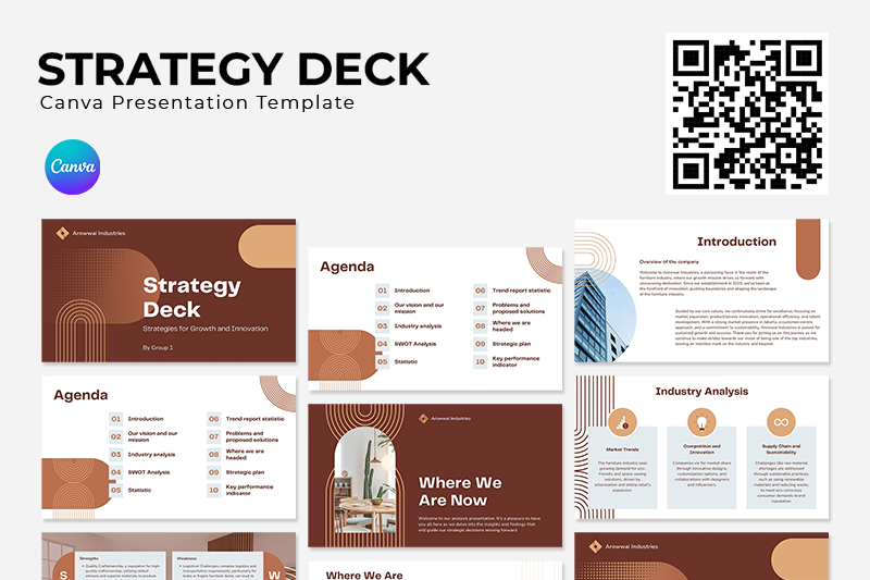 Brown and White Simple Business Strategy Deck Presentation (Canva ...