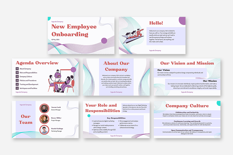 White and Purple Elegant New Employee Onboarding Company Presentation ...