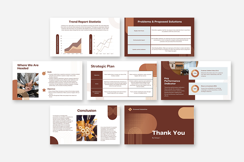 Brown and White Simple Business Strategy Deck Presentation (Canva ...