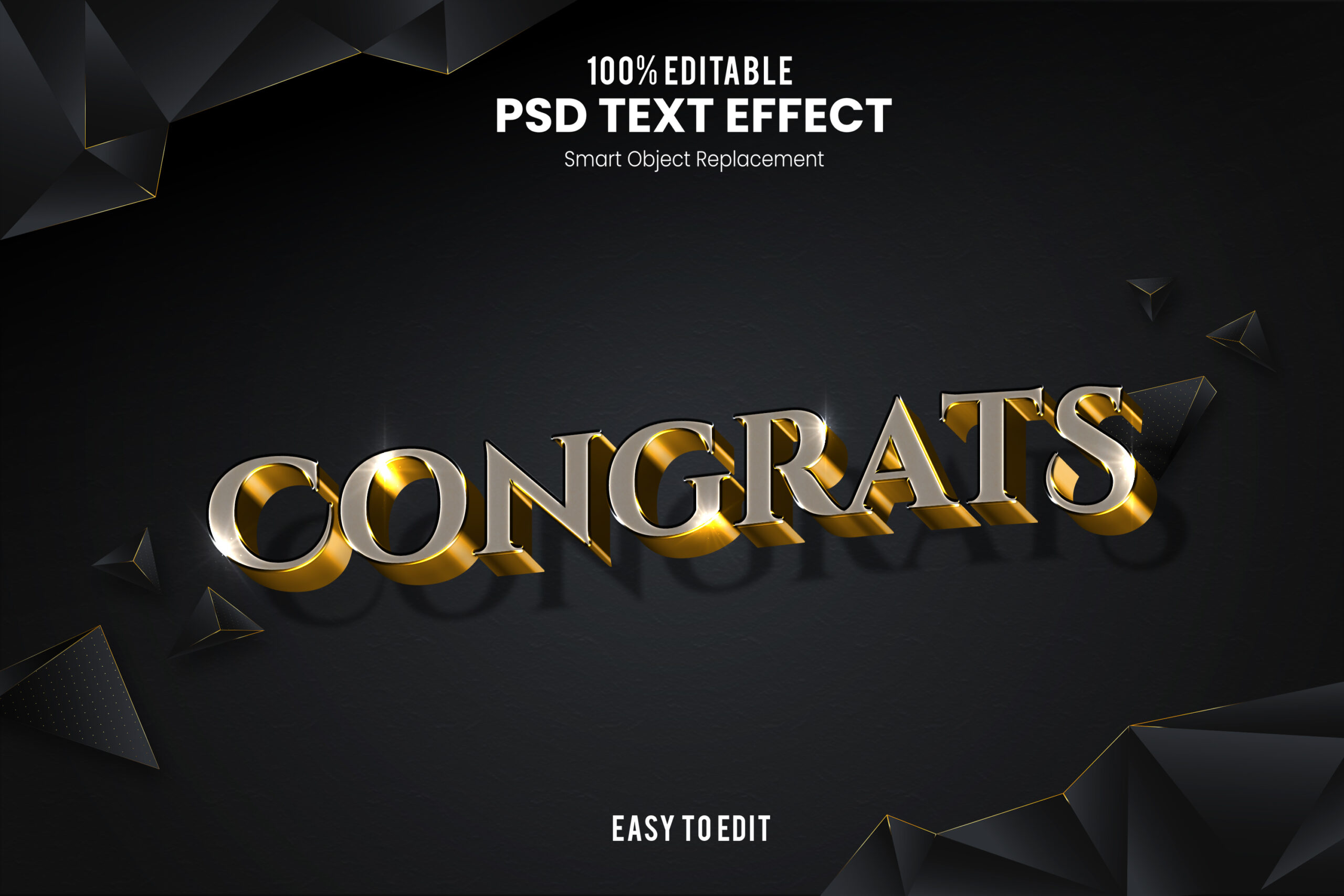 Congrats-3D Text Effect PSD - Din Studio