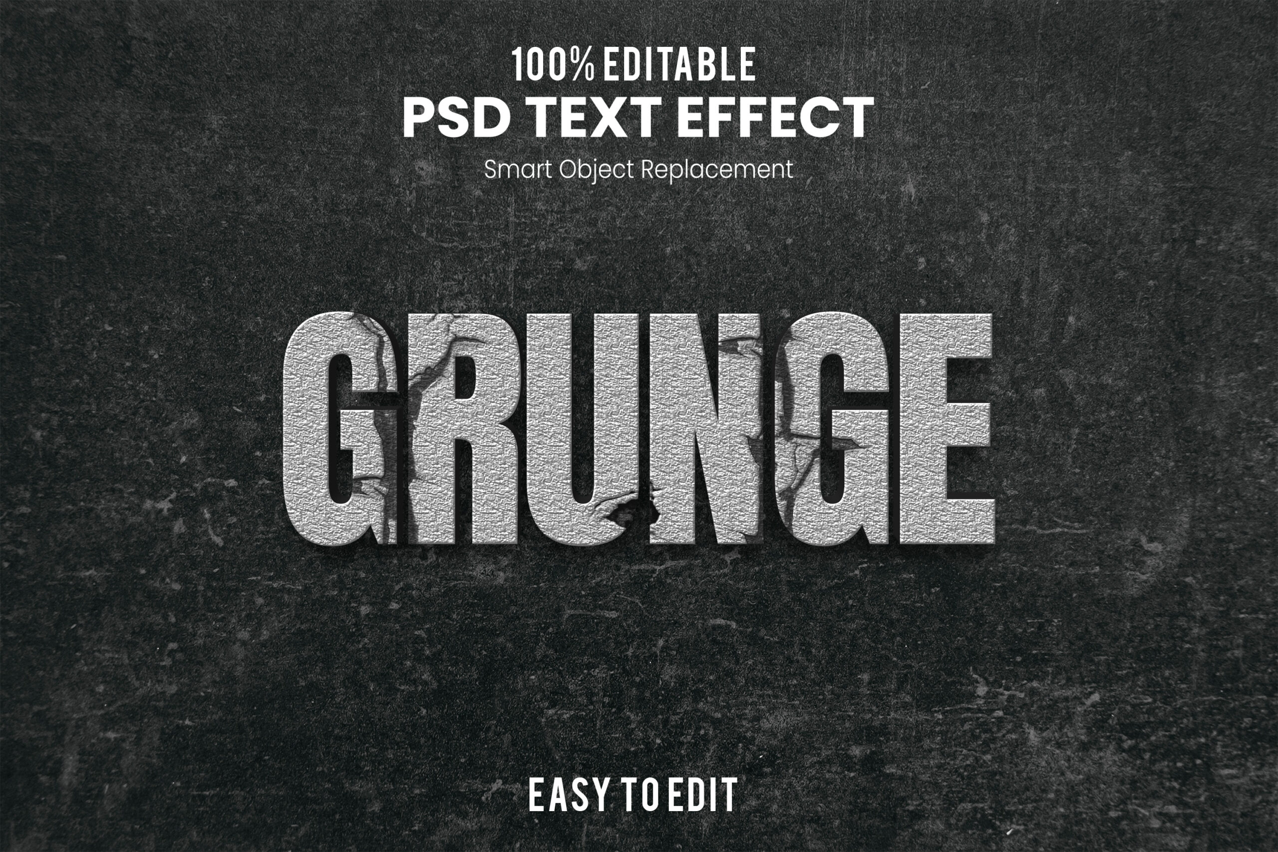 Grunge-3D Text Effect PSD - Din Studio