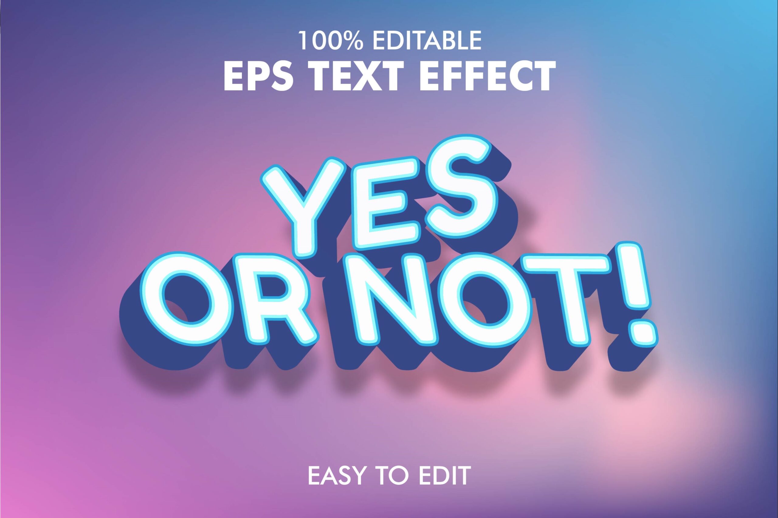 Yes or Not-3D Text Effect PSD - Din Studio