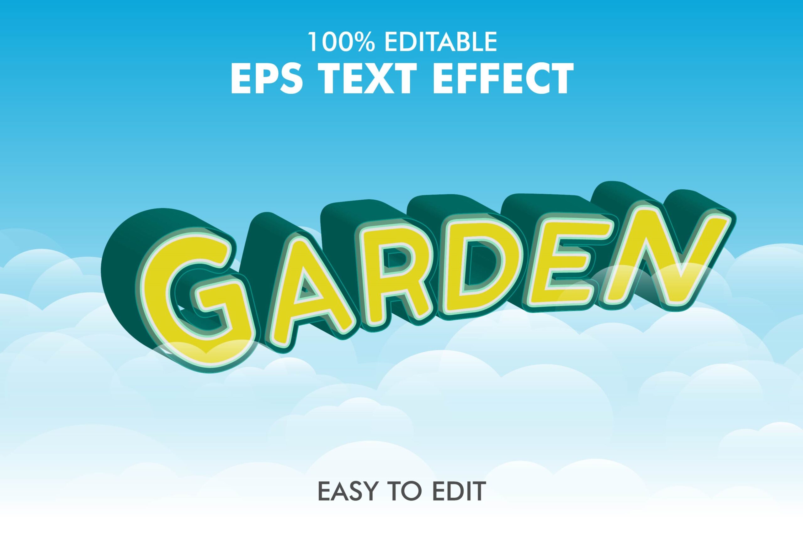 Garden-3D Text Effect PSD - Din Studio