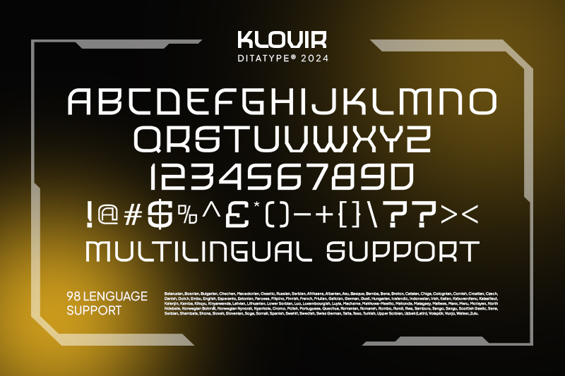 Klovir | Futuristic Font