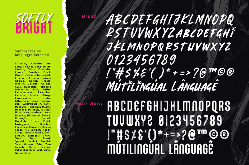 Softly Bright | Brush Sans Serif Font